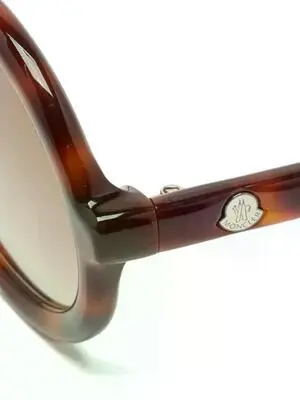 Moncler Tortoiseshell Round-frame Sunglasses