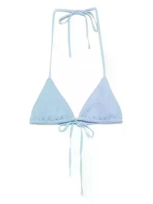 Frankies Bikinis Tie-detail Bikini Top - Blue