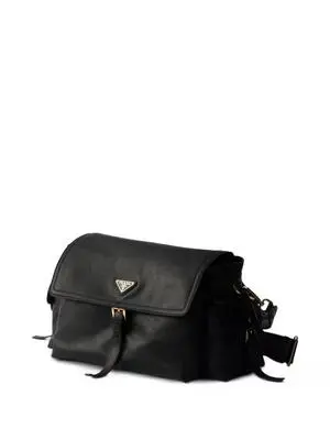 Prada Large Explore Leather Shoulder Bag - Black