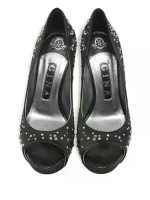 GINA Crystal Embellished Open-toe Pumps