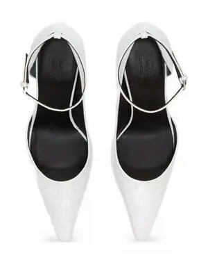 Loulou De Saison Scala Ostrich-effect Pumps With Ankle Strap