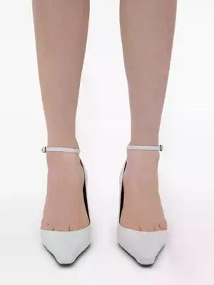 Loulou De Saison Scala Ostrich-effect Pumps With Ankle Strap