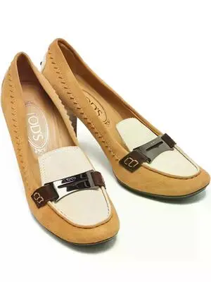 TOD'S Suede Penny Pumps - Brown