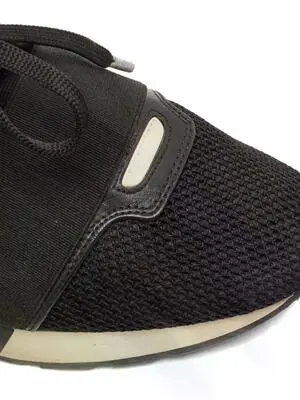 Balenciaga Leather Mesh Sneakers - Black