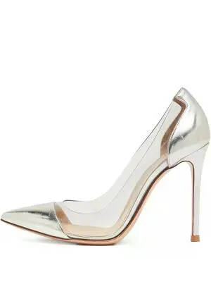 GIANVITO ROSSI 100mm Plexi Metallic-effect Pointed-toe Pumps