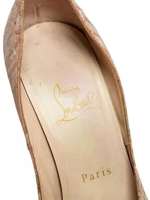 CHRISTIAN LOUBOUTIN Snakeskin Peep Toe Pumps