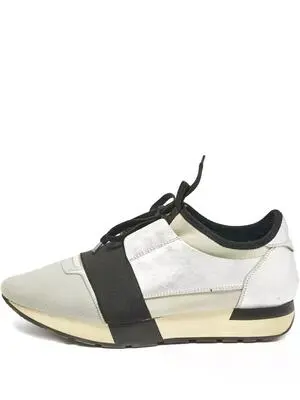 Balenciaga Race Runner Leather Sneakers - Grey