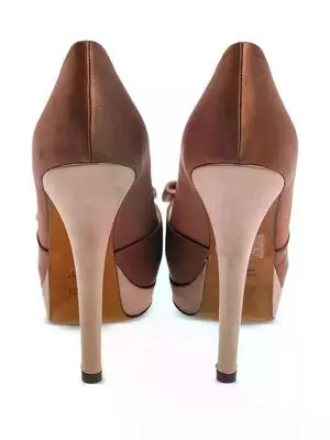 Fendi 145mm Satin Bow Peep-toe Pumps