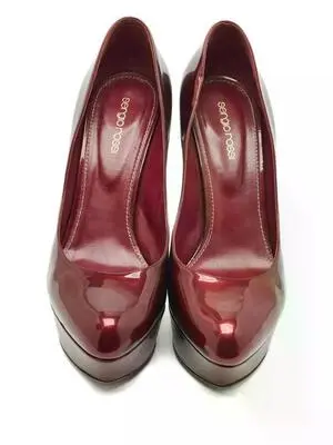 SERGIO ROSSI Patent Leather Platform Pumps
