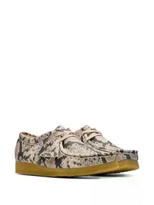 Clarks Snake Leather Wallabee Shoes - Neutrals