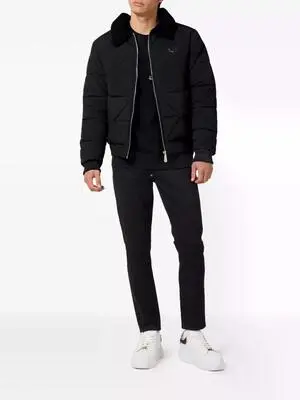 Philipp Plein Quilted Jacket With Textured Collar
