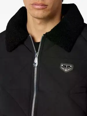 Philipp Plein Quilted Jacket With Textured Collar