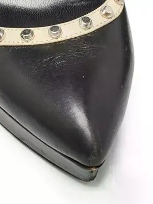 Saint Laurent Platform Studded Slingback Pumps