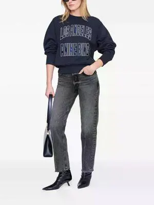 ANINE BING Crew Neck Sweatshirt - Blue