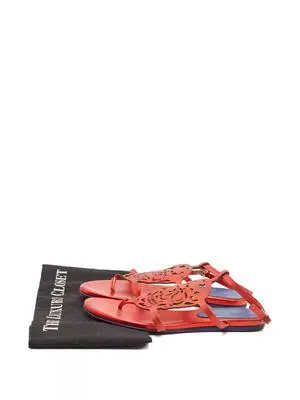Alexander McQueen Skull Leather Flat Sandals