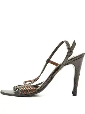 Bottega Veneta Metallic Snakeskin Sandals