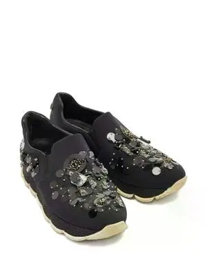 Prada Crystal-embellished Slip-on Sneakers
