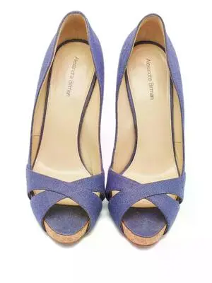 ALEXANDRE BIRMAN 120mm Peep-toe Raffia Pumps