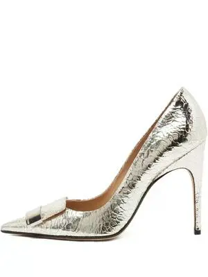 Sergio Rossi Silver Tone Pumps