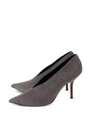 Celine Leather Heeled Pumps - Grey