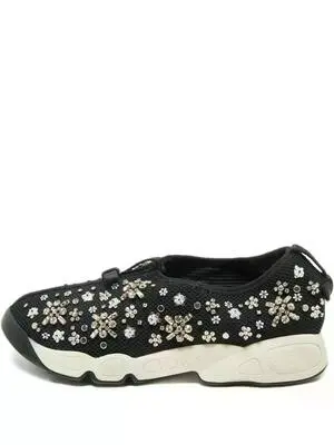 Dior Fusion Crystal-embellished Sneakers - Black