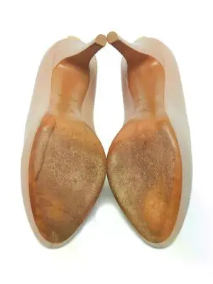 LOUIS VUITTON Leather Peep-toe Heeled Pumps