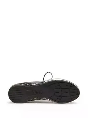 DIESEL® D-mile Ballet Flats With Panelled Design And Bungee Laces - Silver