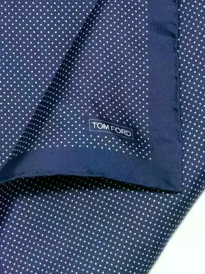 TOM FORD Dot-print Silk Pocket Scarf - Blue