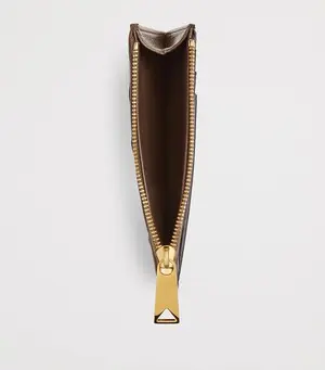 Bottega Veneta Leather Intrecciato Zipped Card Case