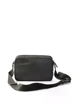 Prada Zip Pouch Woven Strap Shoulder Bag - Grey