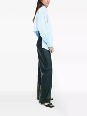 MARCELLA Ezra Diagonal-seams Buttoned-cuffs Top - Blue
