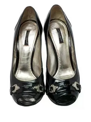 Dolce & Gabbana Patent Leather Peep Toe Pumps