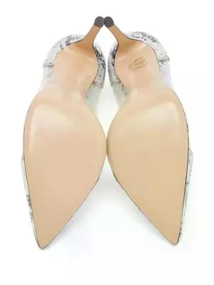 GIANVITO ROSSI 110mm Plexi Snakeskin Pumps - Grey