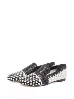 STUART WEITZMAN Woven Leather Slippers