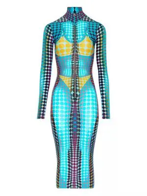 JEAN PAUL GAULTIER Dots-print Midi Dress