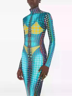 JEAN PAUL GAULTIER Dots-print Midi Dress