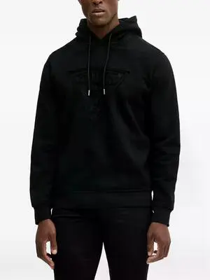Guess Embossed Hooded Sweater - Black
