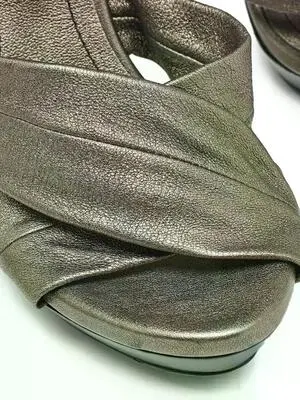 Burberry Leather Crossover Strap Stiletto Sandals