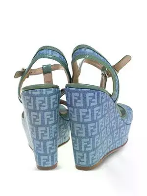 Fendi 75mm Platform Wedge Sandals