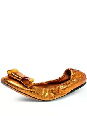 Burberry Metallic Leather Ballerina Flats