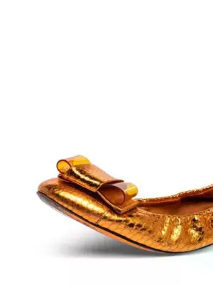 Burberry Metallic Leather Ballerina Flats