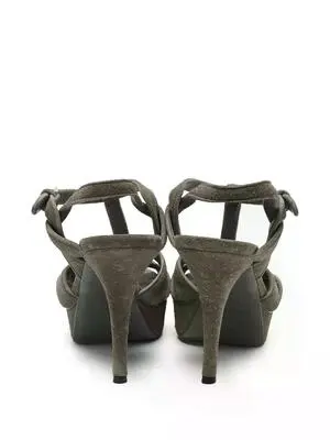 Saint Laurent Suede Platform Heel Sandals