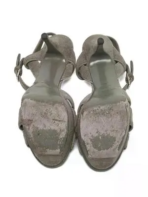 Saint Laurent Suede Platform Heel Sandals