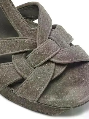 Saint Laurent Suede Platform Heel Sandals