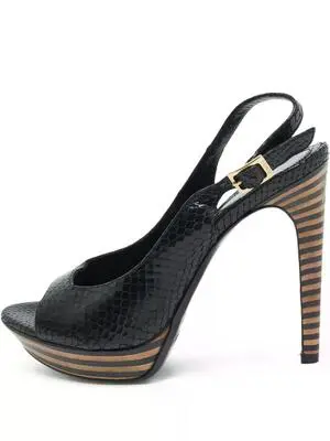 Fendi Python Embossed-leather Sandals