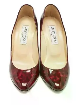 JIMMY CHOO Patent Leather Pointed Toe Stiletto Heel Pumps