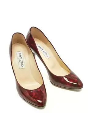 JIMMY CHOO Patent Leather Pointed Toe Stiletto Heel Pumps