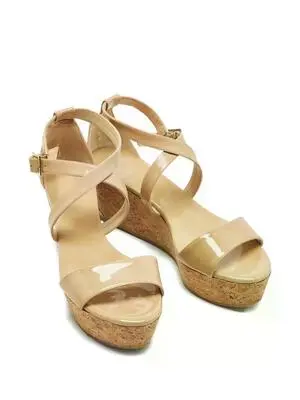 JIMMY CHOO Cross-strap Wedge Espadrilles