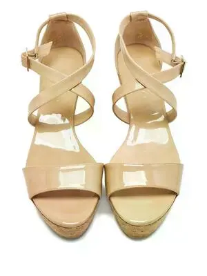 JIMMY CHOO Cross-strap Wedge Espadrilles