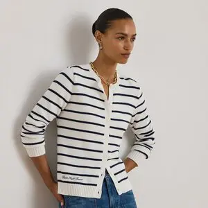 Ralph Lauren Striped Cotton Knit Cardigan